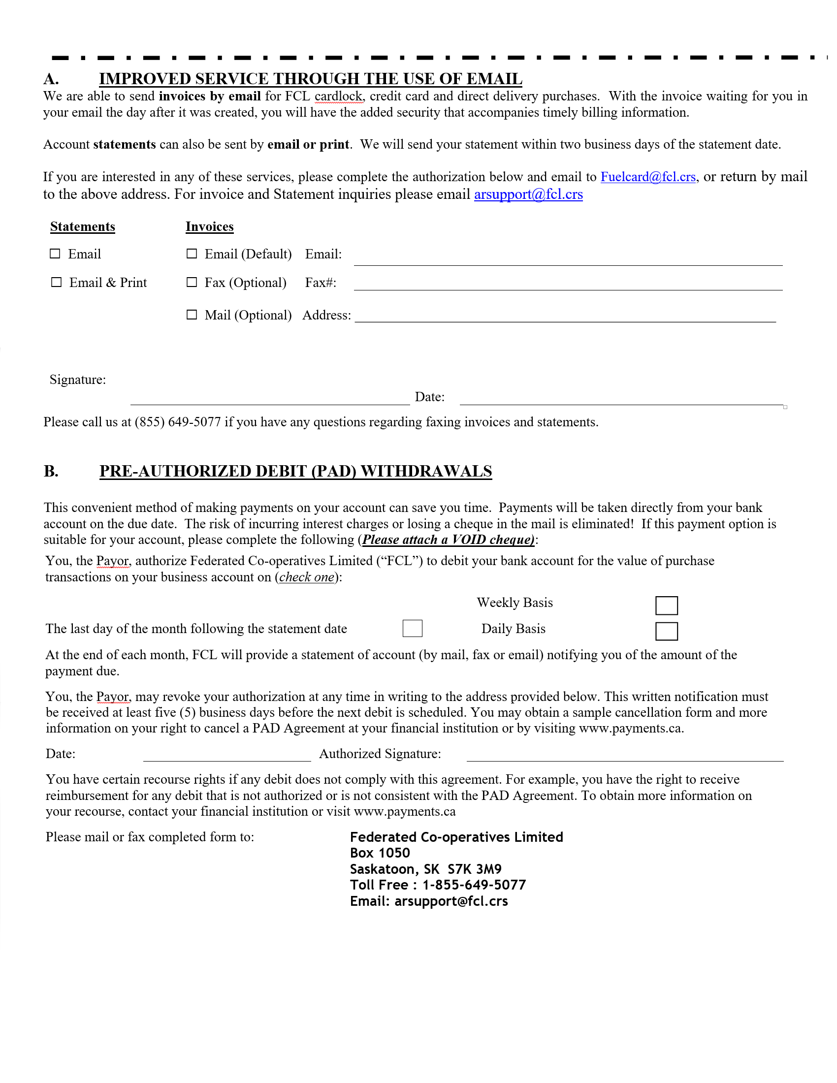 Commercial Petroleum Account Application Form